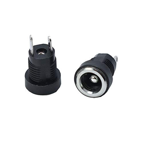 DC Power Connectors Female Jack Panel Mount Bulkhead 5.5*2.1mm 2pin ...